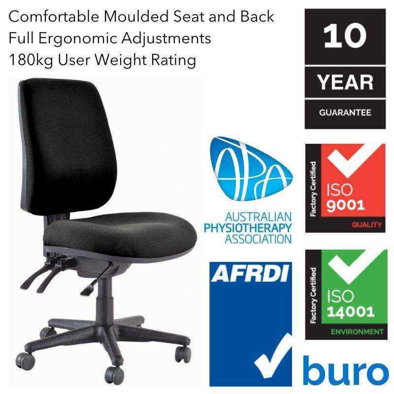 Buro Roma 3 Lever High Back Chair - Nylon Base | Cavan