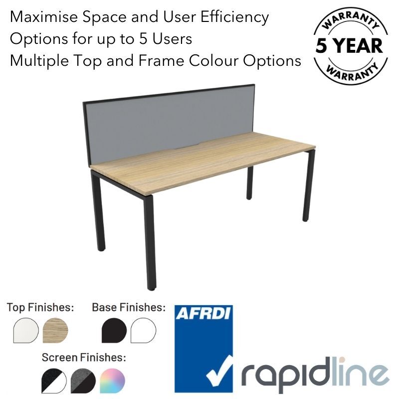 Infinity Single Sided Profile Leg Workstation With Screen | Cavan