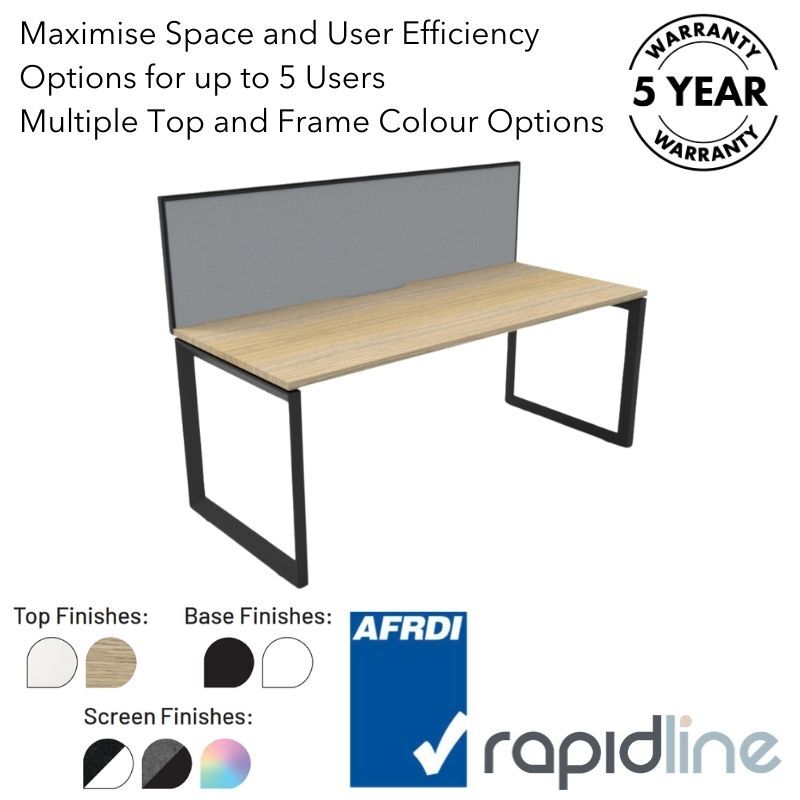 Infinity Single Sided Loop Leg Workstation With Screen | Cavan